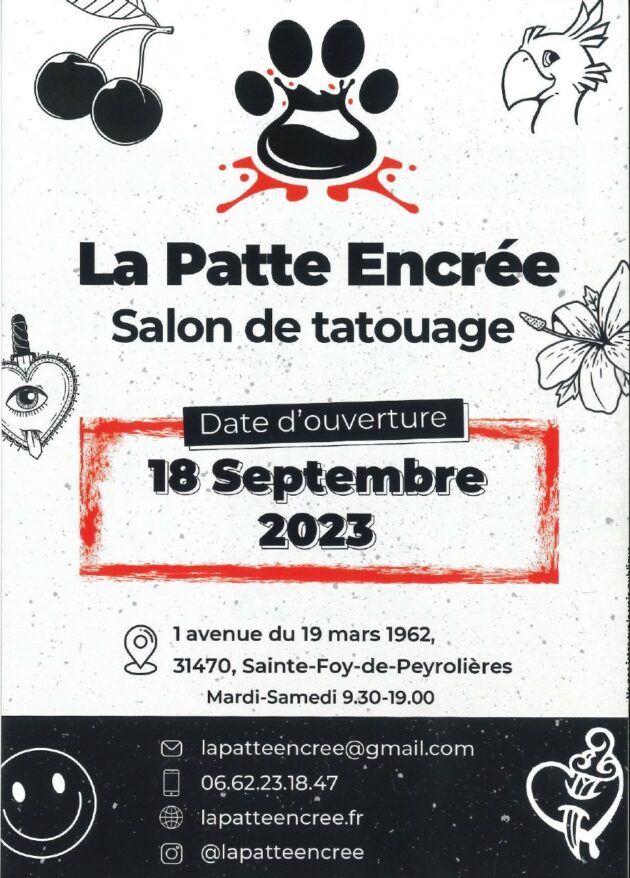 Salon de tatouage- La Patte Encrée | Mairie de Sainte-Foy-de-Peyrolières Salon de tatouage- La Patte Encrée | Mairie de Sainte-Foy-de-Peyrolières